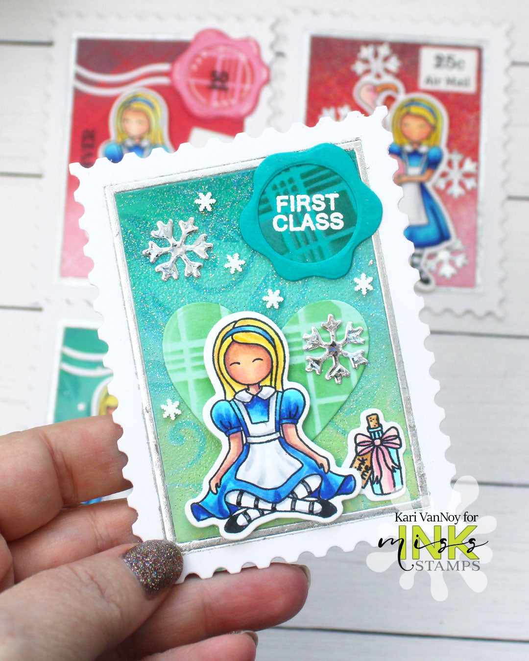 Christmas Alice Postage Stamps – Miss Ink Stamps